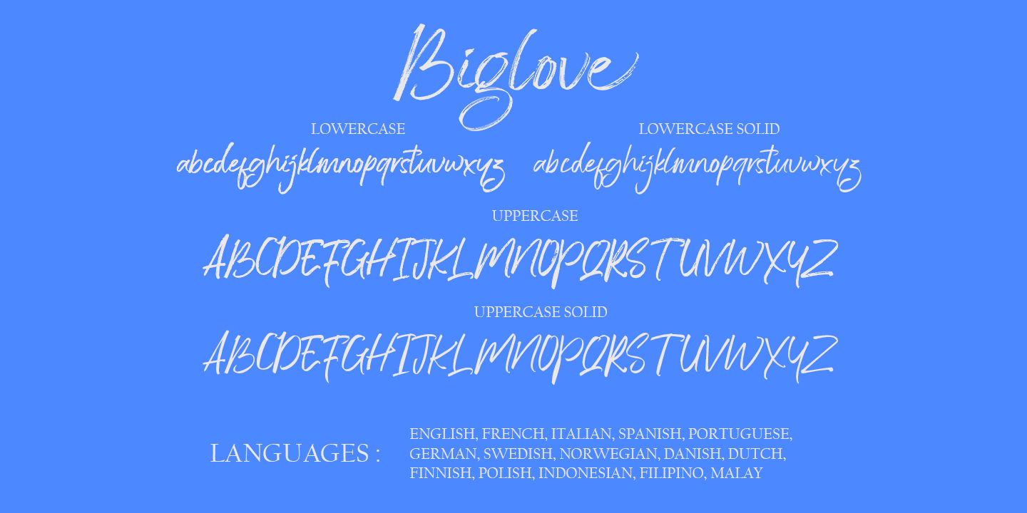 Biglove: download for free and install for your website or Photoshop.