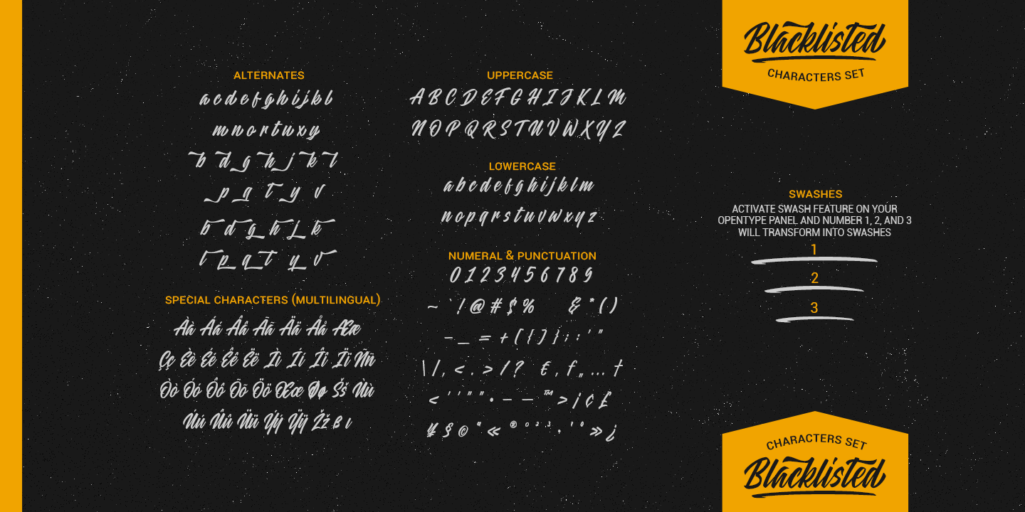 Blacklisted: download for free and install for your website or Photoshop.