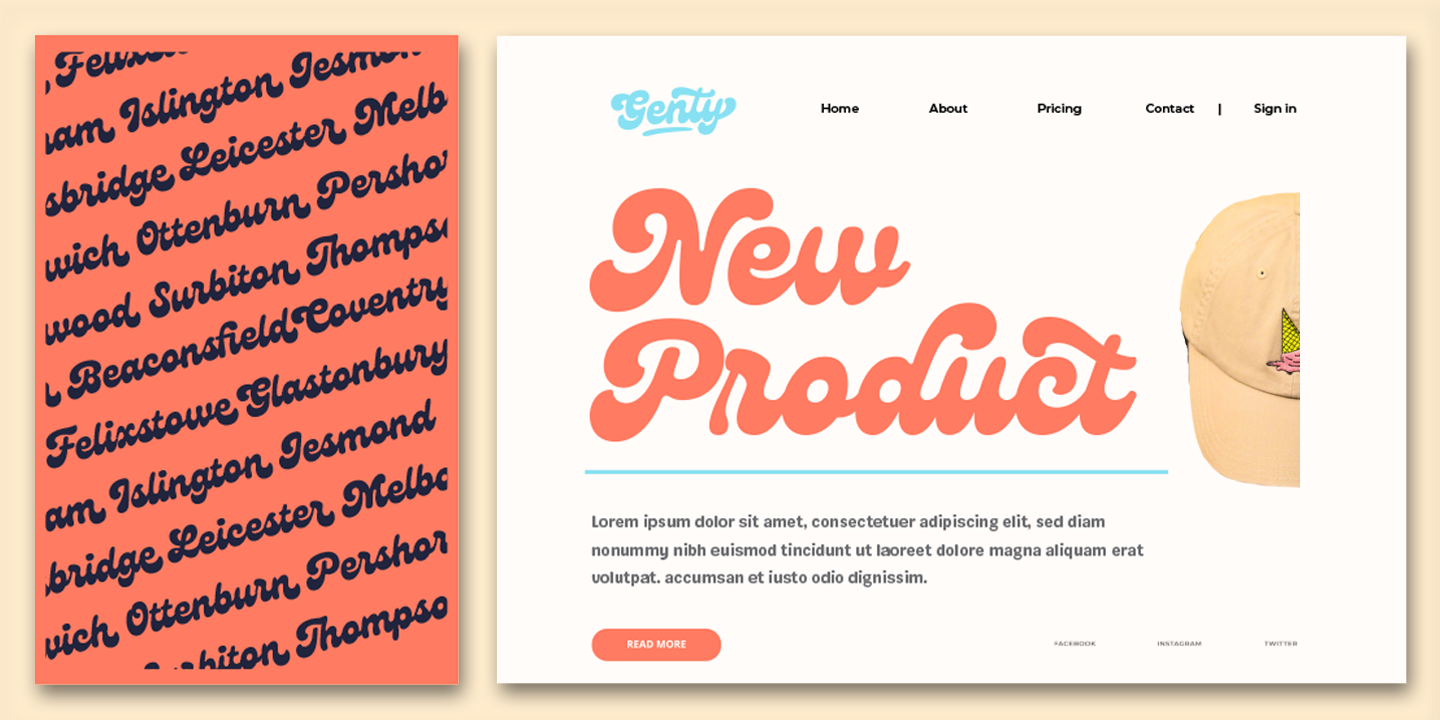 Genty: download for free and install for your website or Photoshop.